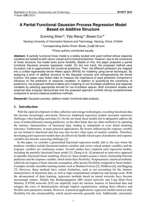 Pdf A Partial Functional Gaussian Process Regression Model Based On