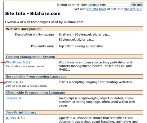 Websitesinin PHP ASP NET Hangi Dilde Yazıldığını Öğrenme BilaHare
