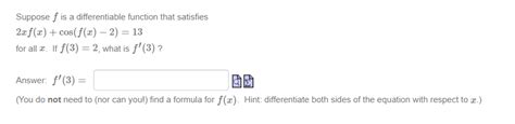 [solved] Suppose F Is A Differentiable Function Tha