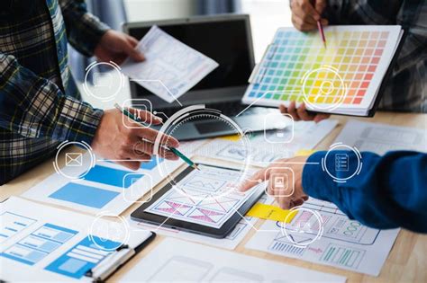 Ux Developer And Ui Designer Brainstorming About Mobile App Interface