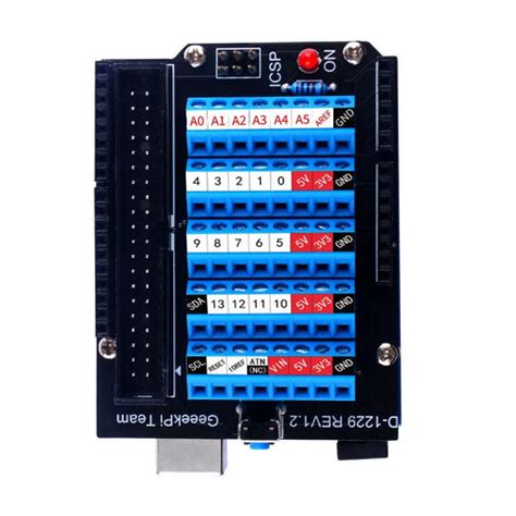 52pi Screw Terminal Expansion Board For Arduino Uno Blue Robotshop