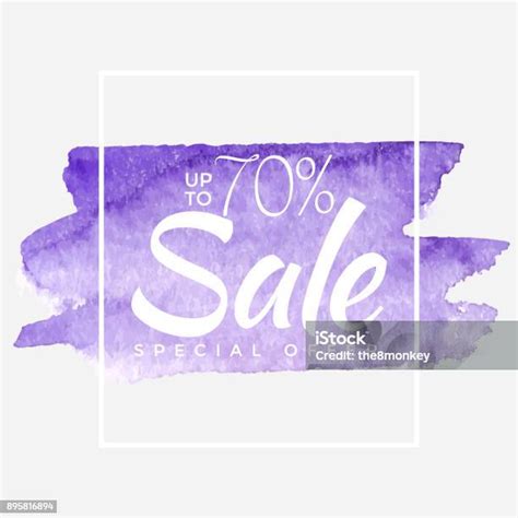 수채화 특별 제공 슈퍼 판매 전단지 배너 포스터 팜플렛 최대 저장 70 할인 추상 페인트 스트로크 벡터 일러스트 레이 션 가격에