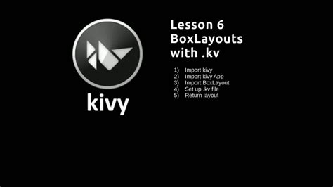 Kivy Lesson 5 Boxlayout With Kv Youtube