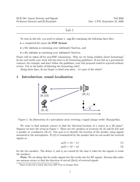 ECE 345 FA20 Lab1 Electrical And Electronics ECE 345 Linear Systems And Signals Fall 2020