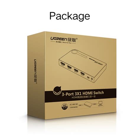 Ugreen 40234 4k X 2k 3 X 1 Ports 3 Ports Input X 1 Port Output Hdmi