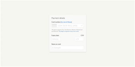 Jquery Credit Card Plugins Webartdeveloper