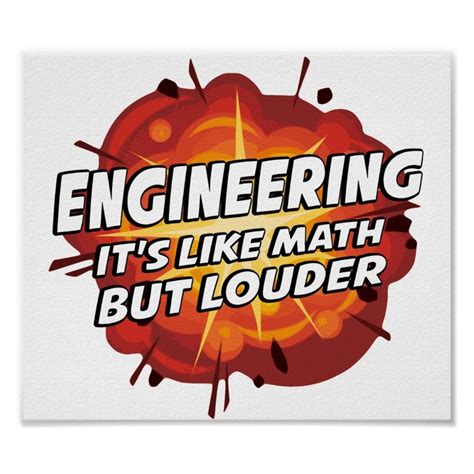 Engineering Its Like Math But Louder Poster Zazzle Math