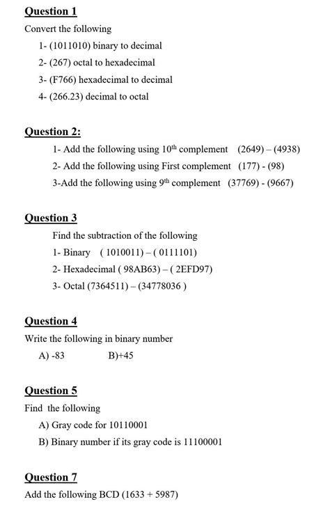 Solved Question 1 Convert The Following 1 1011010 Binary