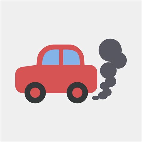 Icon Car Pollution Global Warming Elements Icon In Flat Style
