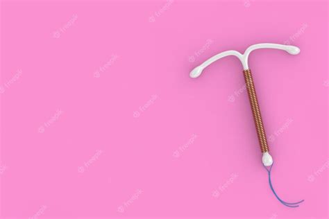 Premium Photo Birth Control Concept T Shape Iud Copper Intrauterine Device 3d Rendering