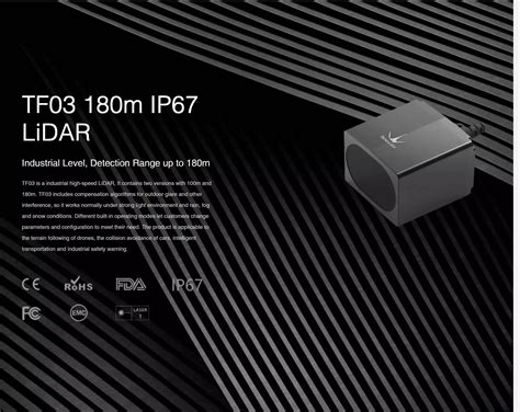 Benewake Tf03 180 Lidar Tf03 100m 180m Lidar Tof Laser Buy Tf03 180