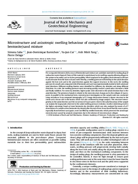 Pdf Microstructure And Anisotropic Swelling Behaviour Of Compacted Bentonite Sand Mixture