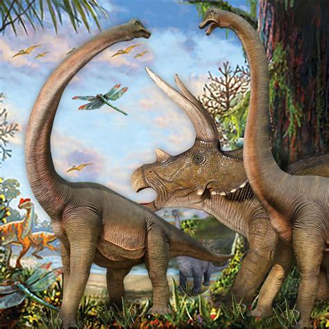 Brachiosaurus Dinosaur Straight Neck Sculpture And Statue