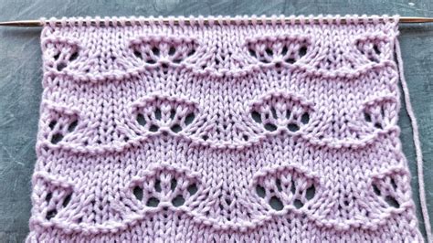 Волнистый узор с ажурными ракушками для вязания джемпера палантина Youtube