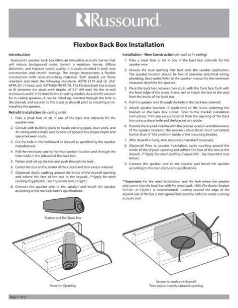 Flexbox Back Box Installation Russound