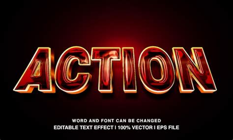 Premium Vector Editable Action Bold Glossy Typeface
