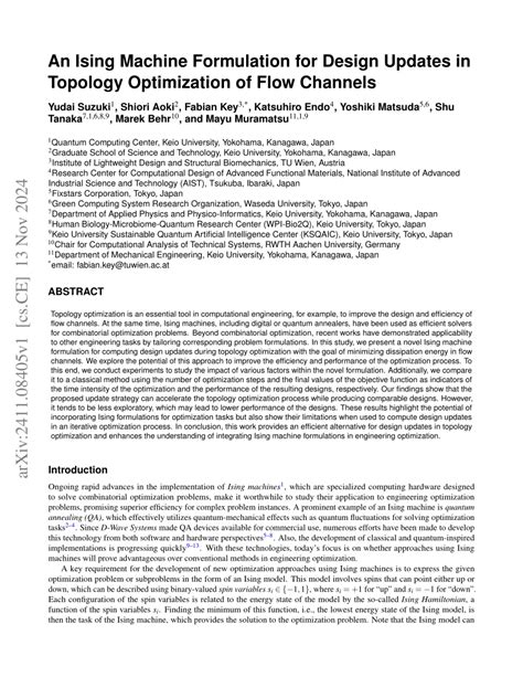 pdf an ising machine formulation for design updates in topology