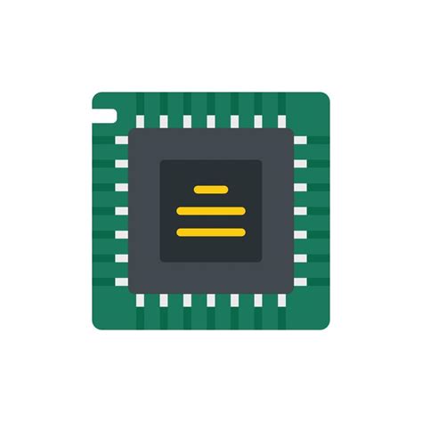Pc Processor Icon Flat Vector Computer Core Vector Art At Vecteezy