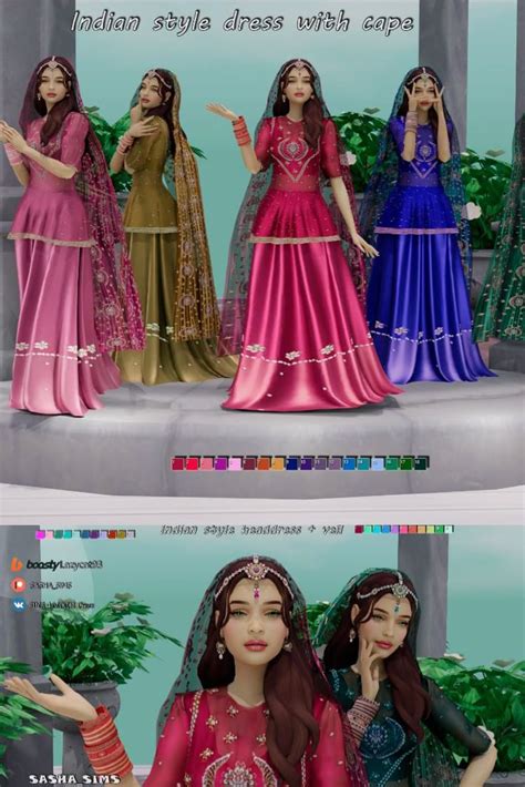 Платье в индийском стиле с накидкой Indian Style Dress With Cape для