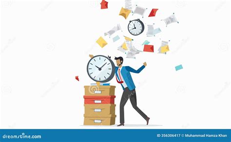 Efficient Time Management And Multitasking Skills In Business Environment Stock Vector