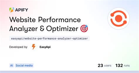 Website Performance Analyzer And Optimizer 🎯 Api Through Cli · Apify