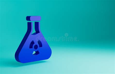Blue Laboratory Chemical Beaker With Toxic Liquid Icon Isolated On Blue Background Biohazard