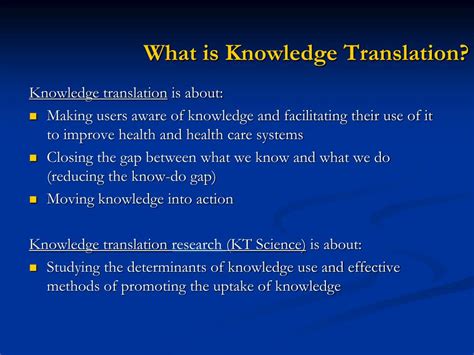 PPT KNOWLEDGE TRANSLATION IN HEALTH PROMOTION FUTURE PERSPECTIVES PowerPoint Presentation