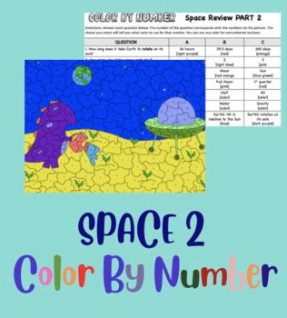 Space Review Pt 2 Color By Number By Extra Science Activities TPT
