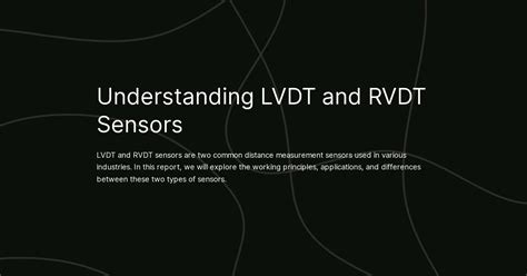 Understanding Lvdt And Rvdt Sensors