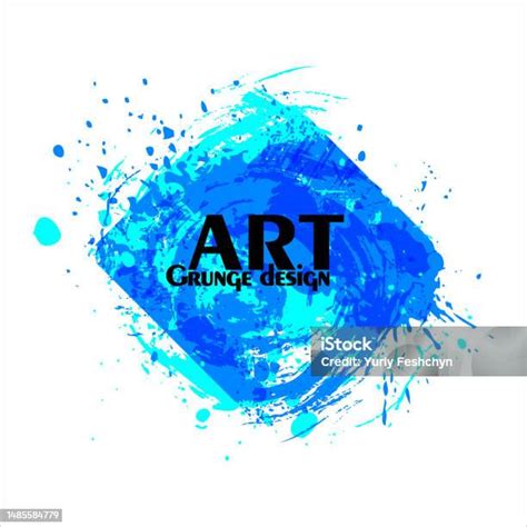 파란색 잉크 스플래시 소용돌이 치는 물결이 떨어지고 브러시 스트로크가 떨어집니다 수채화 물감 그런지 디자인 요소 벡터 곡선에 대한 스톡 벡터 아트 및 기타 이미지 Istock