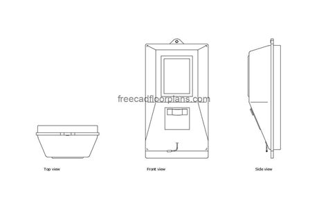 Home Electric Meter Free Cad Drawings