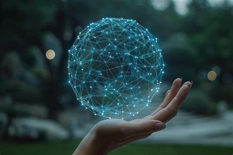 premium photo interface network connects sphere on business hand ai