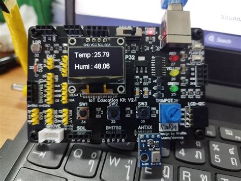 บทที่ 71 Esp32 อ่านค่า เซนเซอร์อุณหภูมิ ความชื้น Dht11 แสดงผลบน Lcd 16x2 I2c By Narin Damnuy