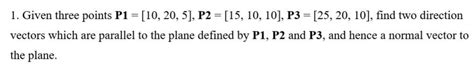 solved 1 given three points