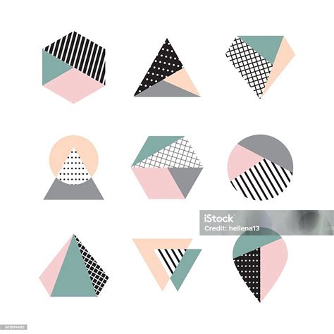 기하 로고 디자인 오각형 도형에 대한 스톡 벡터 아트 및 기타 이미지 오각형 도형 프리즘 파스텔 Istock