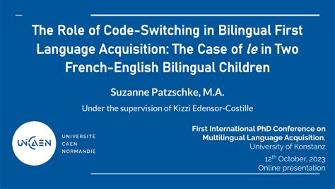Pdf The Role Of Code Switching In Bilingual First Language Acquisition The Case Of Le In Two