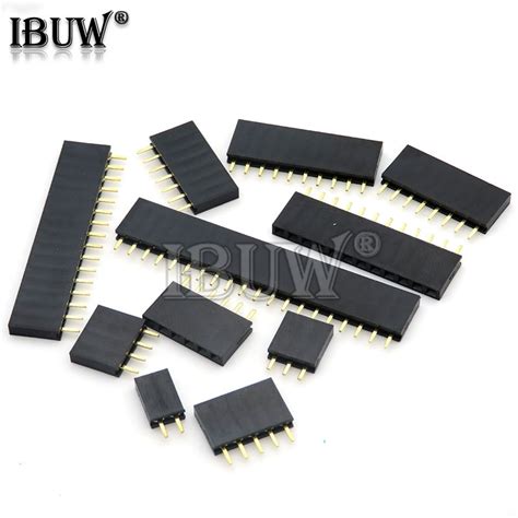 10pcs 2 54mm Pitch Single Row Female Pin Socket 2 3 4 5 6 7 8 9 10 11 12 13 14 40pin Pcb