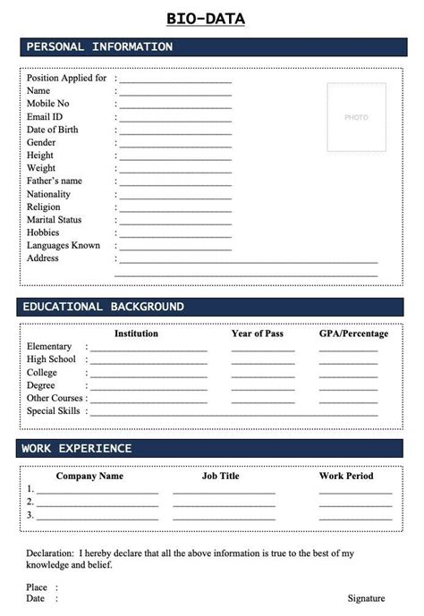 Downloadable Biodata Printable Form Pdf Artofit