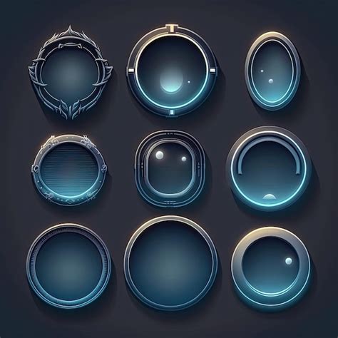Futuristic Round Frame Game Ai Generated Blue Ui Interface Backg Design Futuristic Round Frame