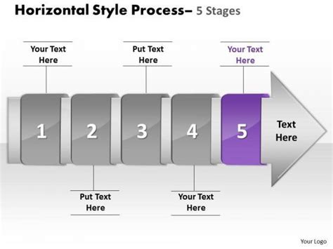PowerPoint Template Horizontal Flow Of Stage Network Diagram Image