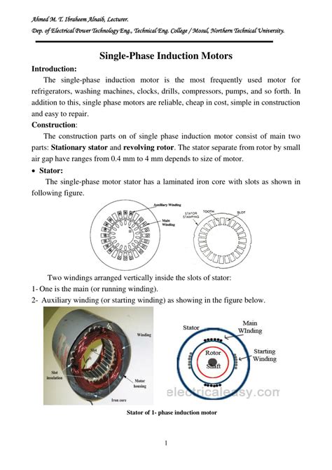 Pdf Single Phase Induction Motors
