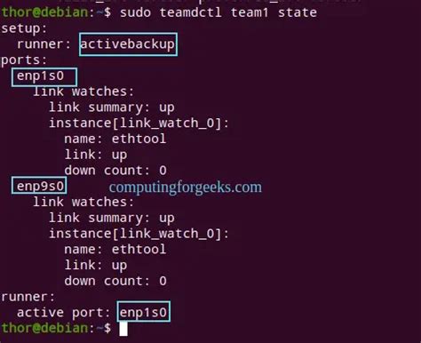 Configure Network NIC Teaming On Debian ComputingForGeeks