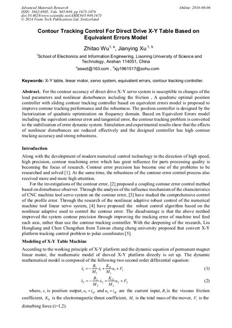 Contour Tracking Control For Direct Drive X Y Table Based On Equivalent Errors Model