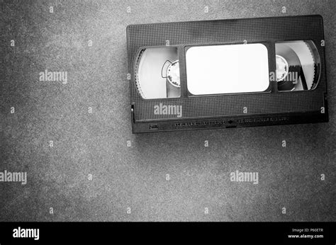 VHS compact magnetic tape analog recording cassette - top view Stock ...