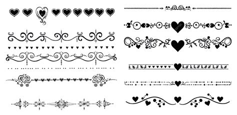 Premium Vector Love Vintage Decorative Line Separator Heart Arrows