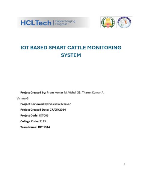 Iot Based Smart Cattle Monitoring Project Pdf Usability Internet
