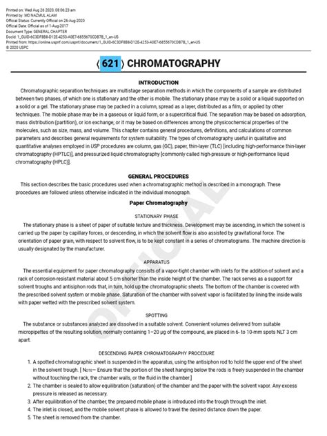 Usp Nf 621 Chromatography Pdf Chromatography High Performance Liquid Chromatography