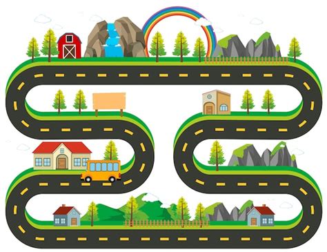 Simple Road Map Clipart Free