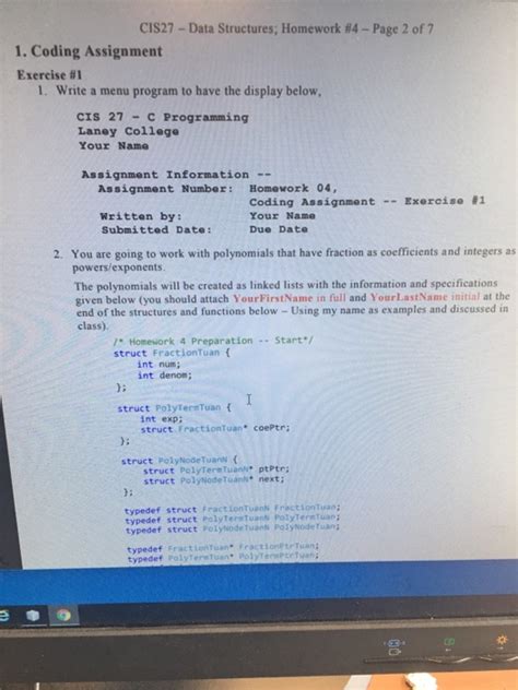 Solved Cis27 Data Structures Homework 4 ~ Page 2 Of 7 1