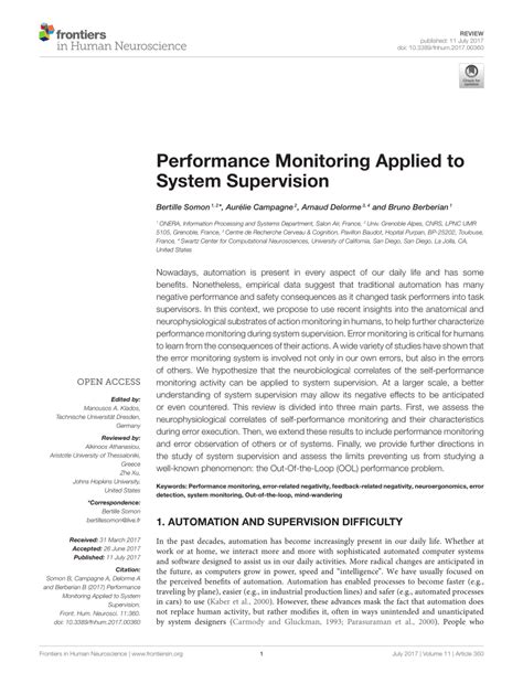pdf performance monitoring applied to system supervision